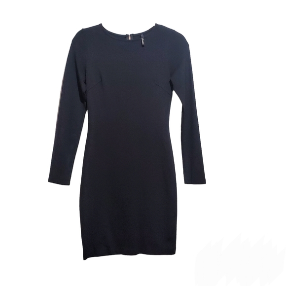 Lulus | Dresses | Lulus Long Sleeve Black Bodycon Mini Dress Full Back ...